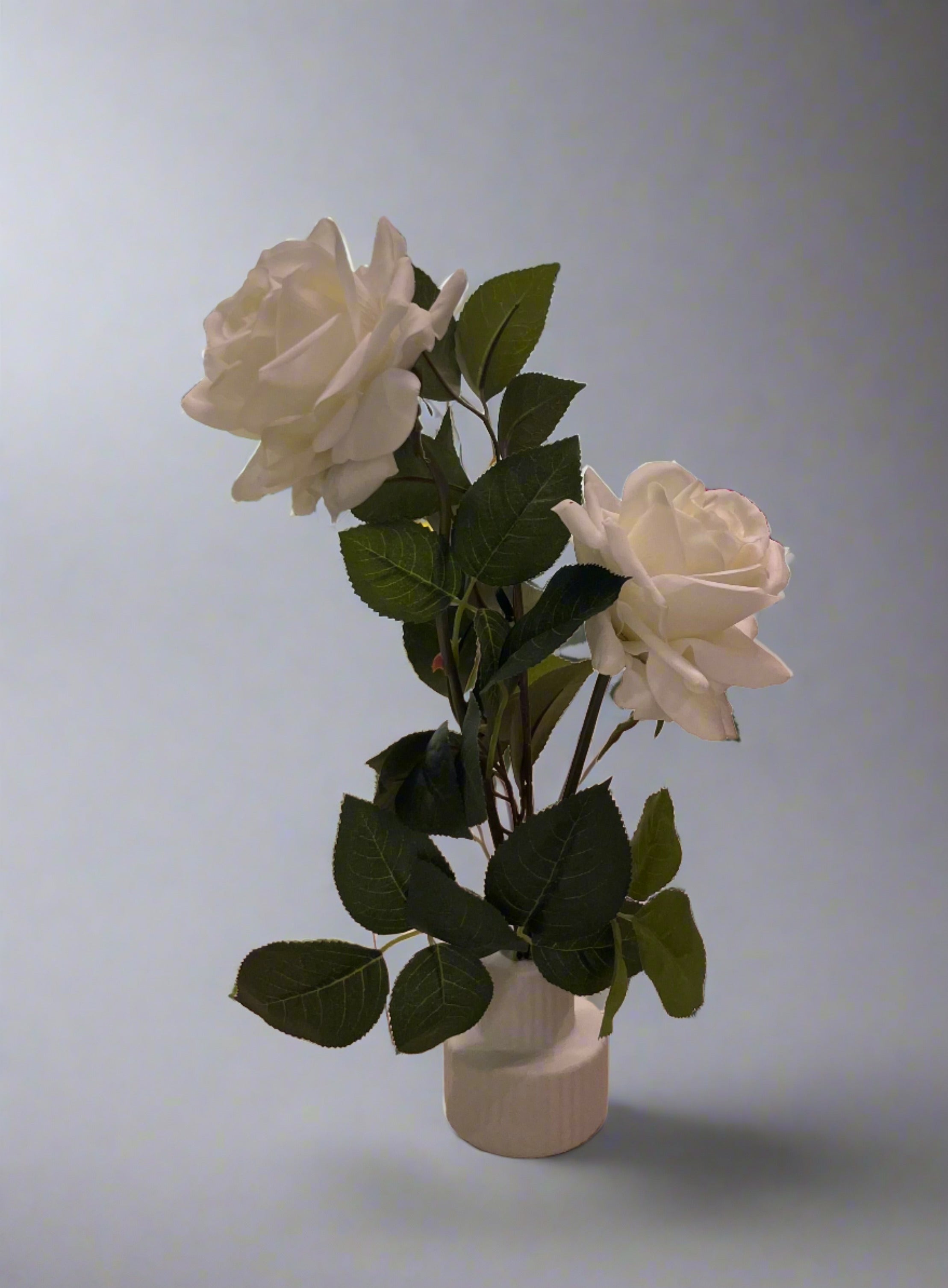 White Hannah Rose Bud Vase Arrangement – Catherine Phillips Real Touch ...